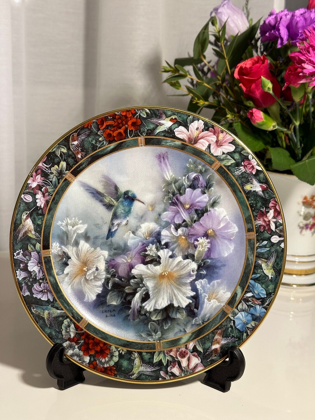 Hummingbird Plate, Vintage 1993 the Broad-billed Hummingbird Collector ...