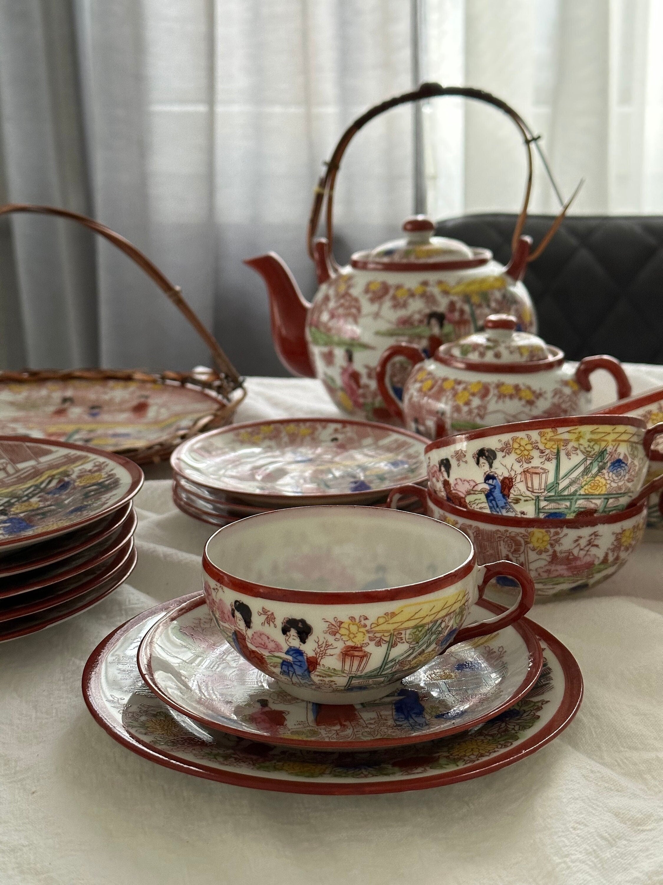 Chinese Porcelain Tea Set, Chinese Porcelain Vintage Teacup, Chinese ...