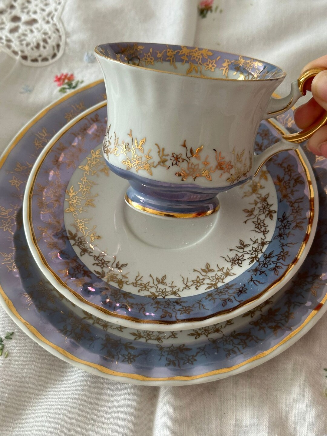 Exquisite Vintage Porcelain Teacup Set, Vintage Bavaria Fena Porcelain ...