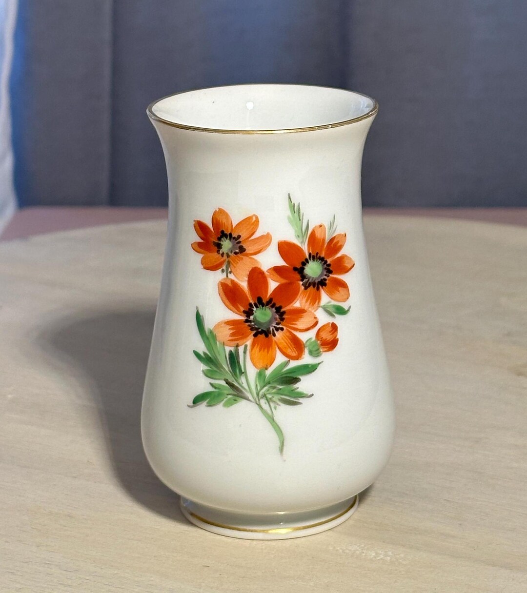 Meissen Porcelain Vase, Handpainted Little Vase, Vintage Vase, Floral ...