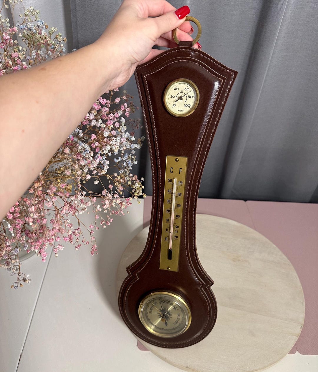 Vintage Weather Station Barometer, Thermometer, Hygrometer, Vintage ...