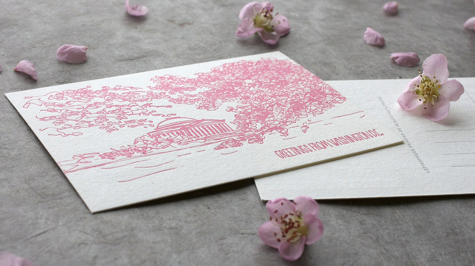 Washington D.C. five letterpress postcards | Etsy