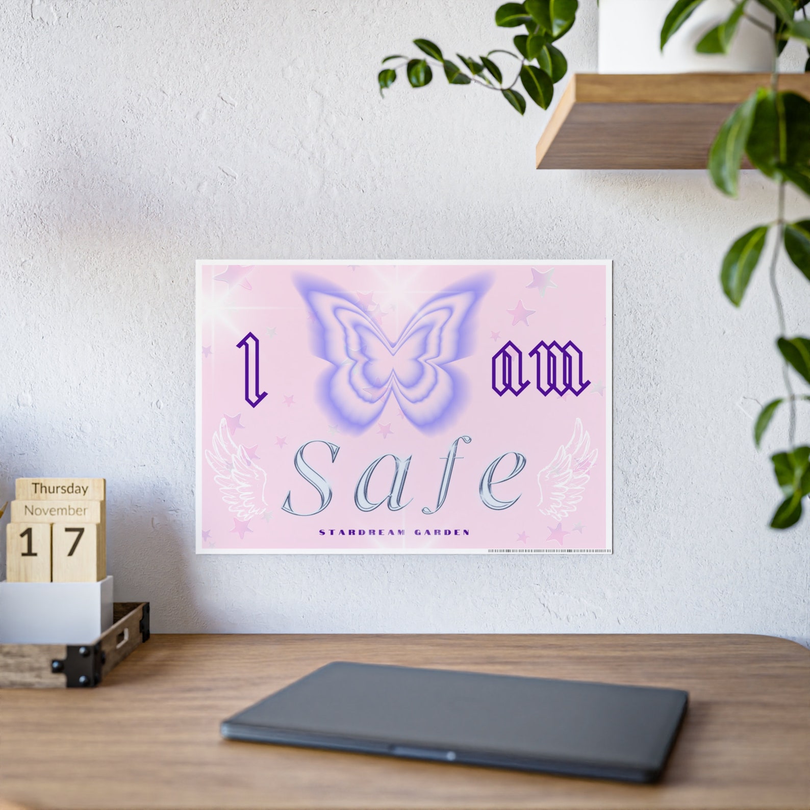 Inspirational Quote Art Print Graphic Design I Am SAFE Affirmation ...