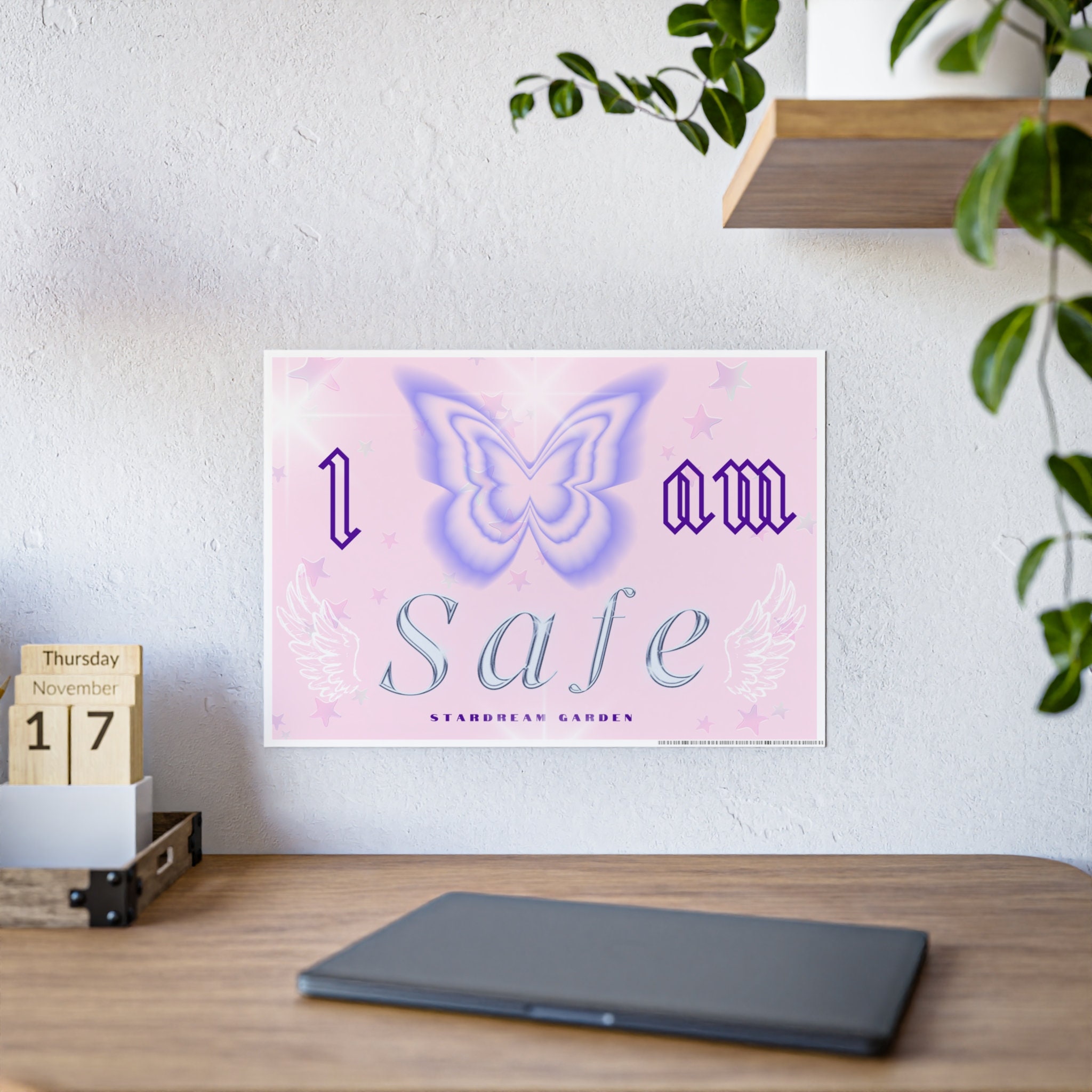 Inspirational Quote Art Print Graphic Design I Am SAFE Affirmation ...