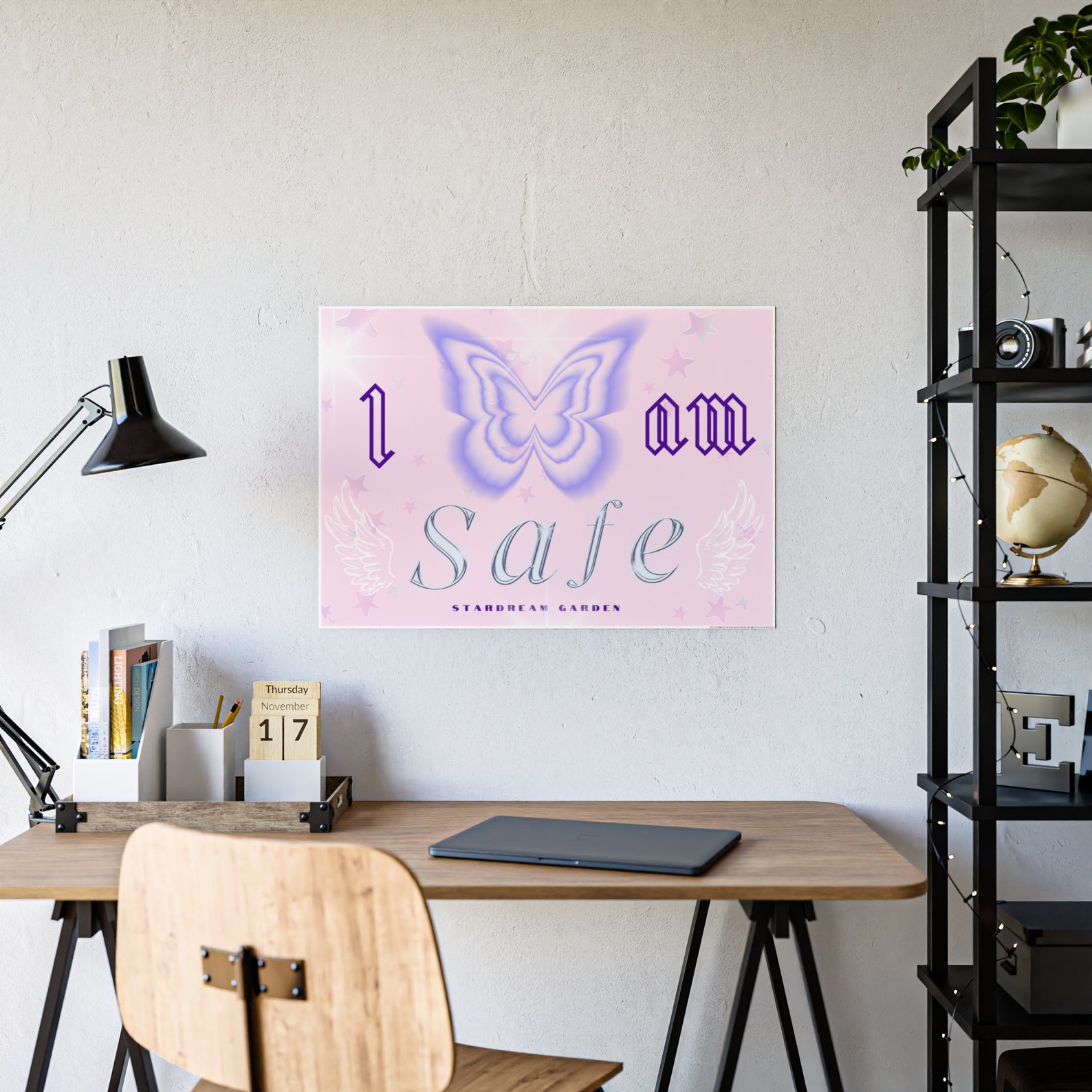 Inspirational Quote Art Print Graphic Design I Am SAFE Affirmation ...