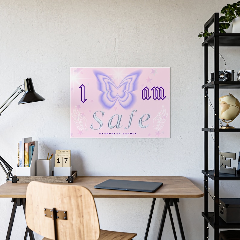 Inspirational Quote Art Print Graphic Design I Am SAFE Affirmation ...
