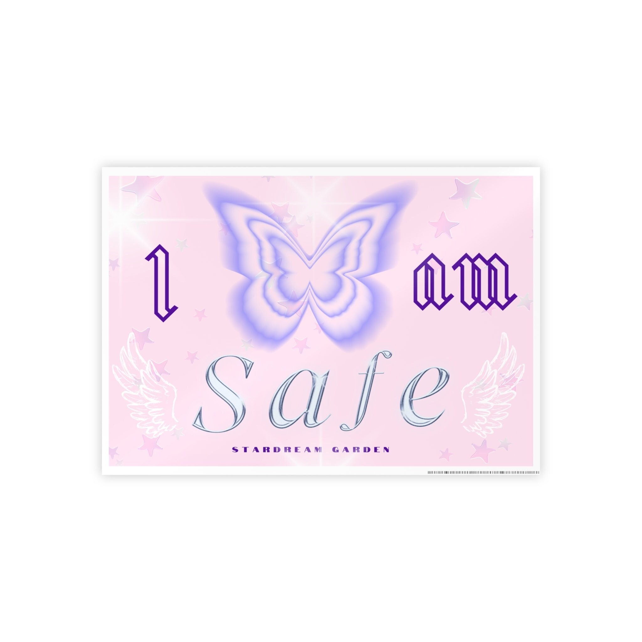 Inspirational Quote Art Print Graphic Design I Am SAFE Affirmation ...