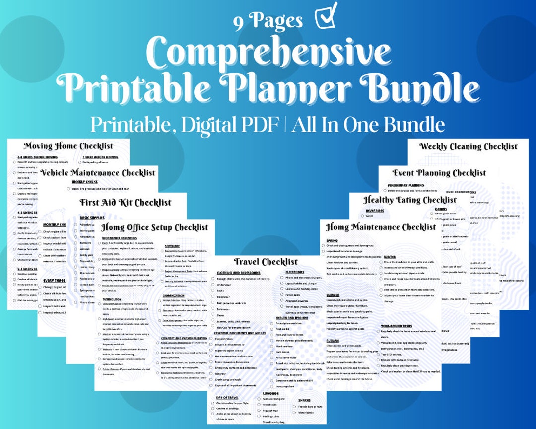 Comprehensive Printable Planner Bundle – Organize Your Life in Style - Etsy