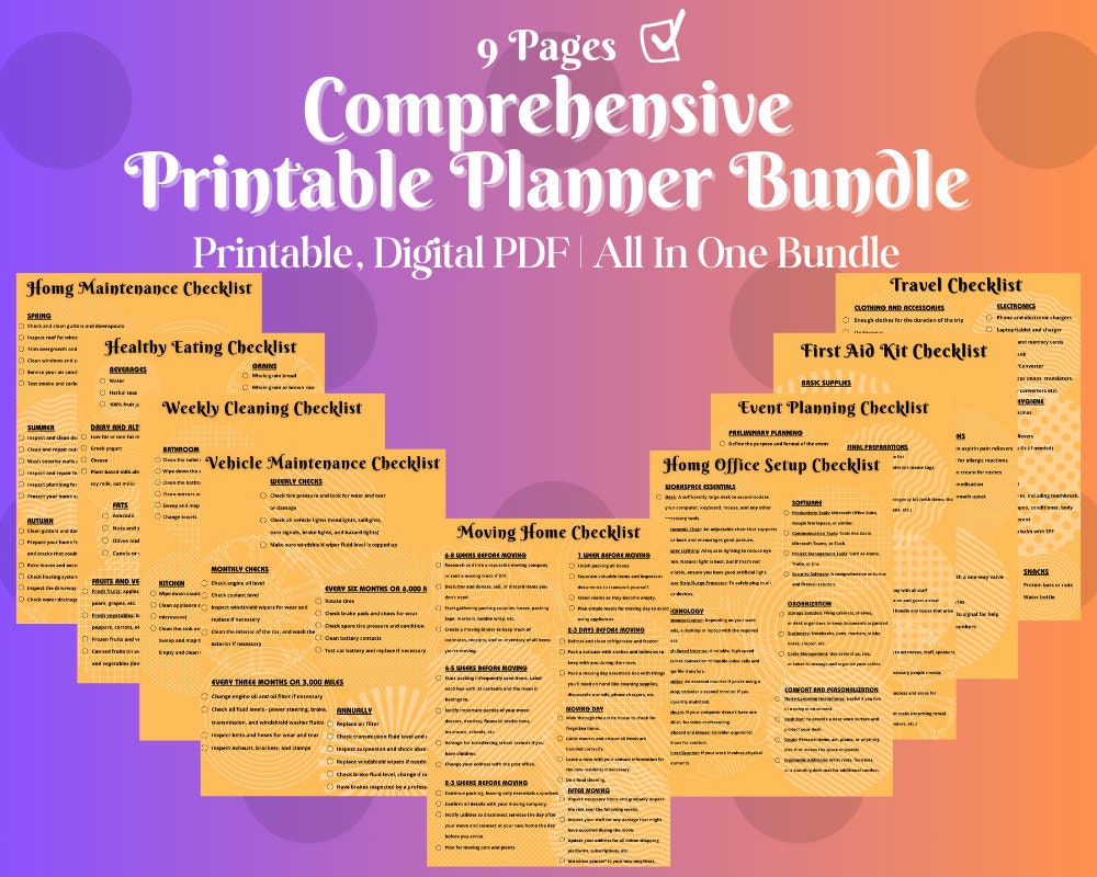Comprehensive Printable Planner Bundle – Organize Your Life in Style - Etsy