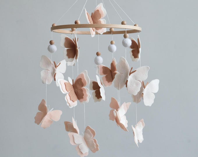Butterfly Baby Mobile, Felt Butterflies Nursery Mobile - Etsy