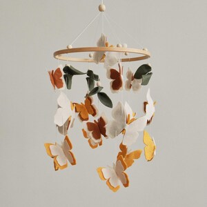 Felt Butterfly Baby Mobile – Forest Themed Crib Mobile for Girl Nursery ...