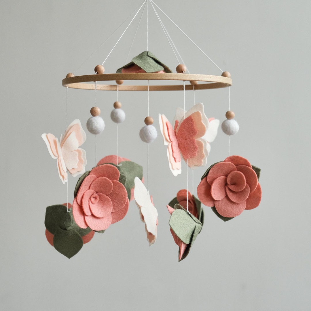Baby Girl Mobile, Butterfly Crib Mobile, Baby Girl Nursery Mobile, Baby ...