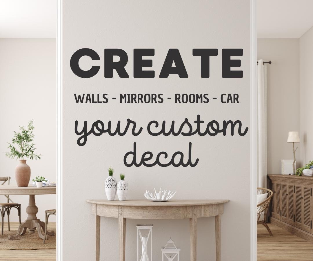 Wall Custom Vinyl Decals - Font, Color & Size - Car/ Bottle/ Laptop ...