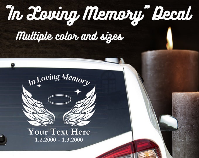 Angel Wing Heart Memorial Decal - Etsy Canada