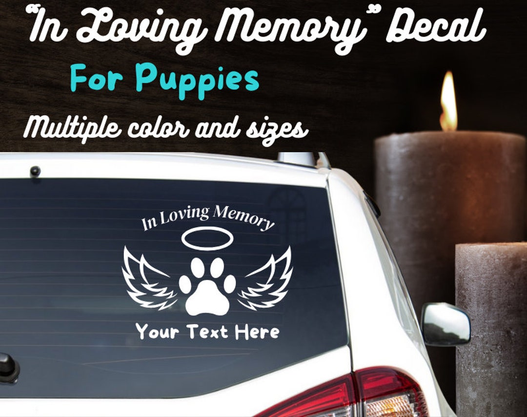 Personalized Pet Memorial Car Decal, Custom Name and Date - Etsy