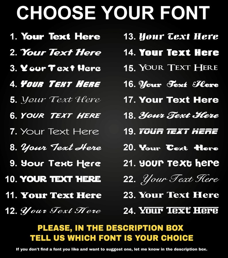 Custom Vinyl Decals Font Color and Size Car/ Bottle/ Laptop/ Window ...