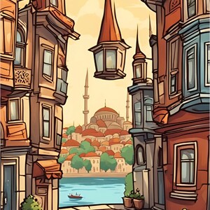 Cartoon Istanbul Poster. PDF Print - Etsy