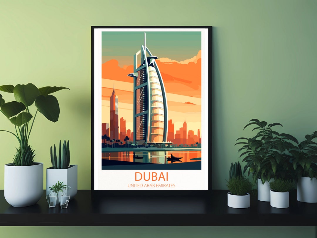 Dubai UAE Wall Art, Printable Dubai Wall Decor, Dubai Travel Art ...