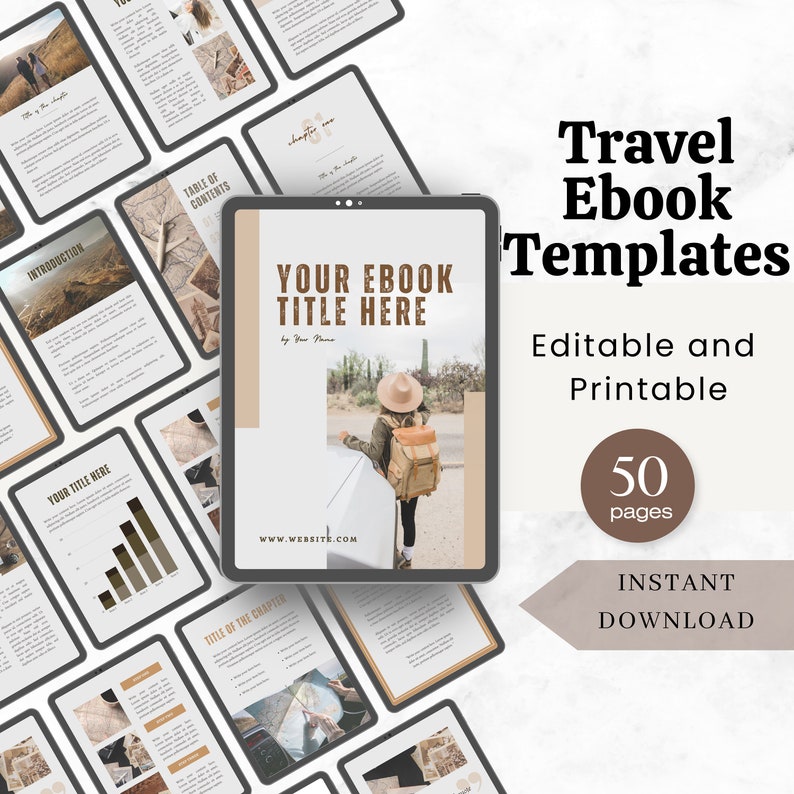Travel Ebook Templates for Canva, Blogger Templates, Ebook Templates ...