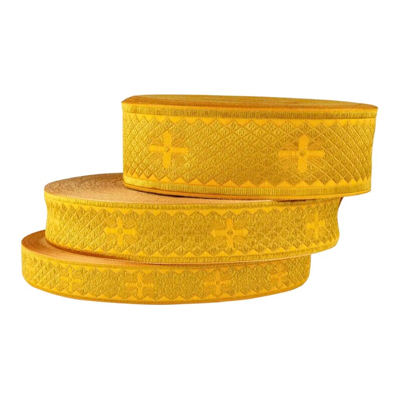 Vestment Ribbon, Liturgical Trim RADIANT, Gold Metallic Ribbon, Gallon ...