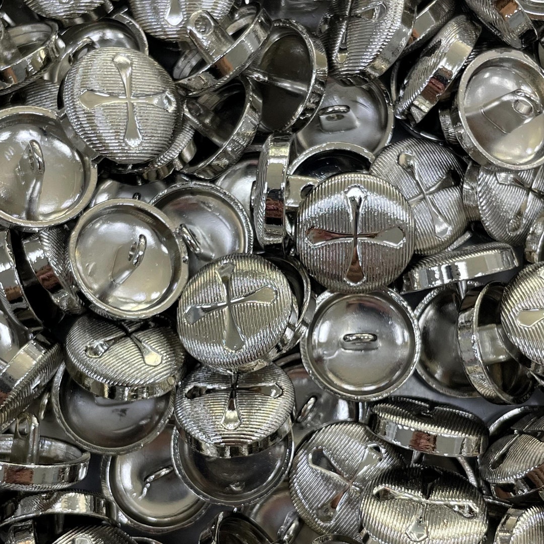 Gold Metallic Buttons for Vestments. Silver Buttons With Crosses. Small ...