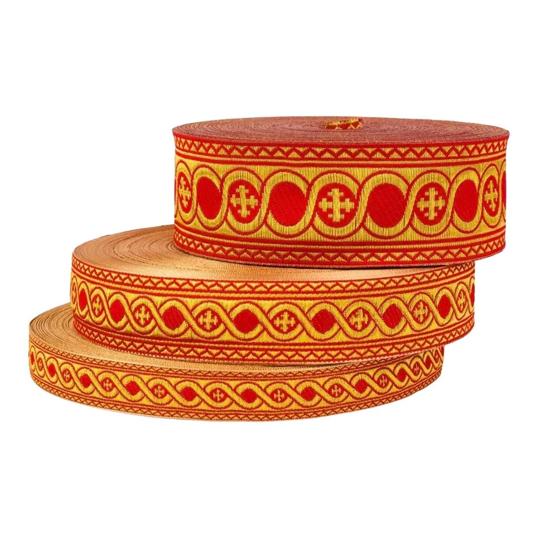 Gallon, Liturgical Trim |FLOROVSKY|, Gold Metallic Ribbon, Vestment ...