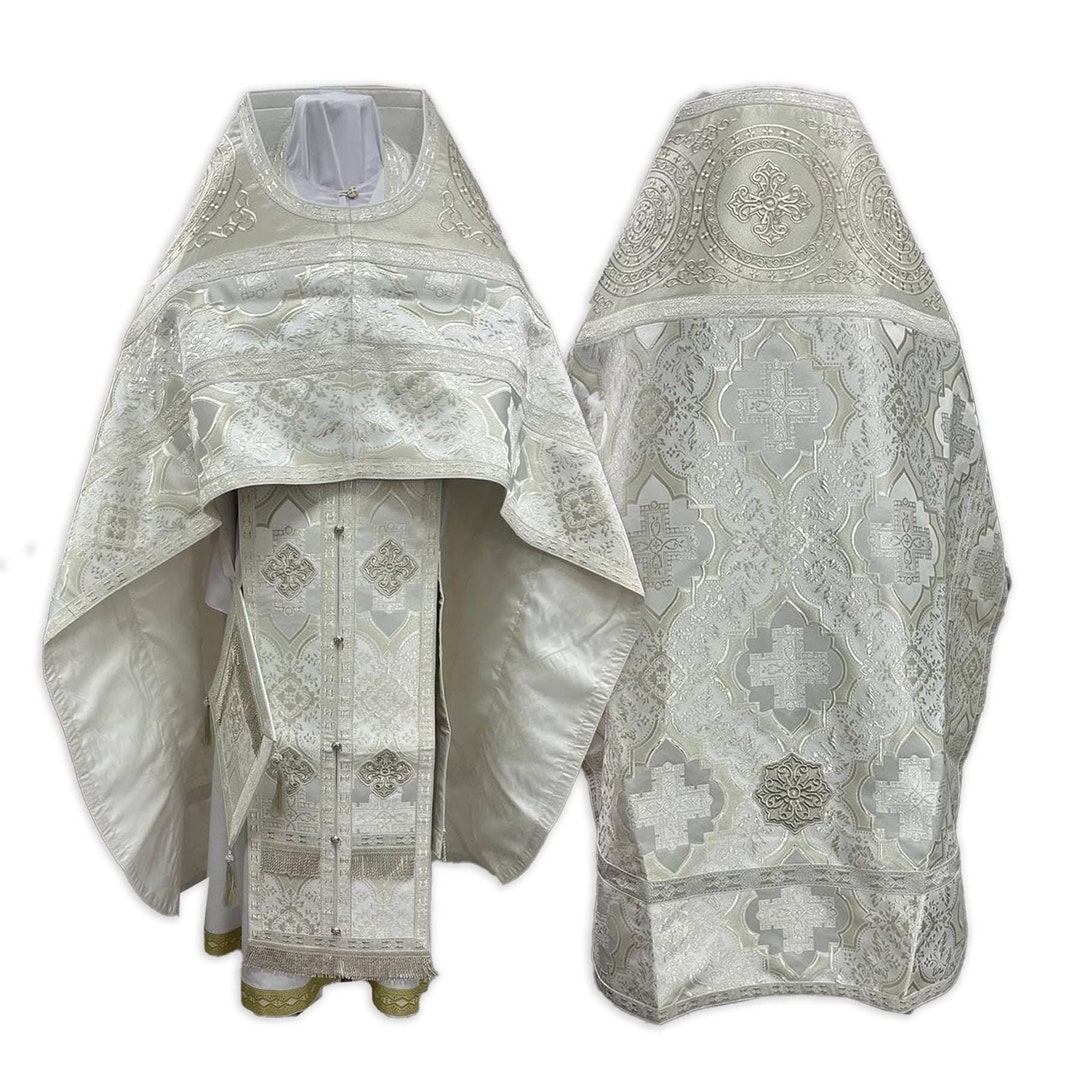 White Priest's Vestments Set. Liturgical Orthodox Vestments ...