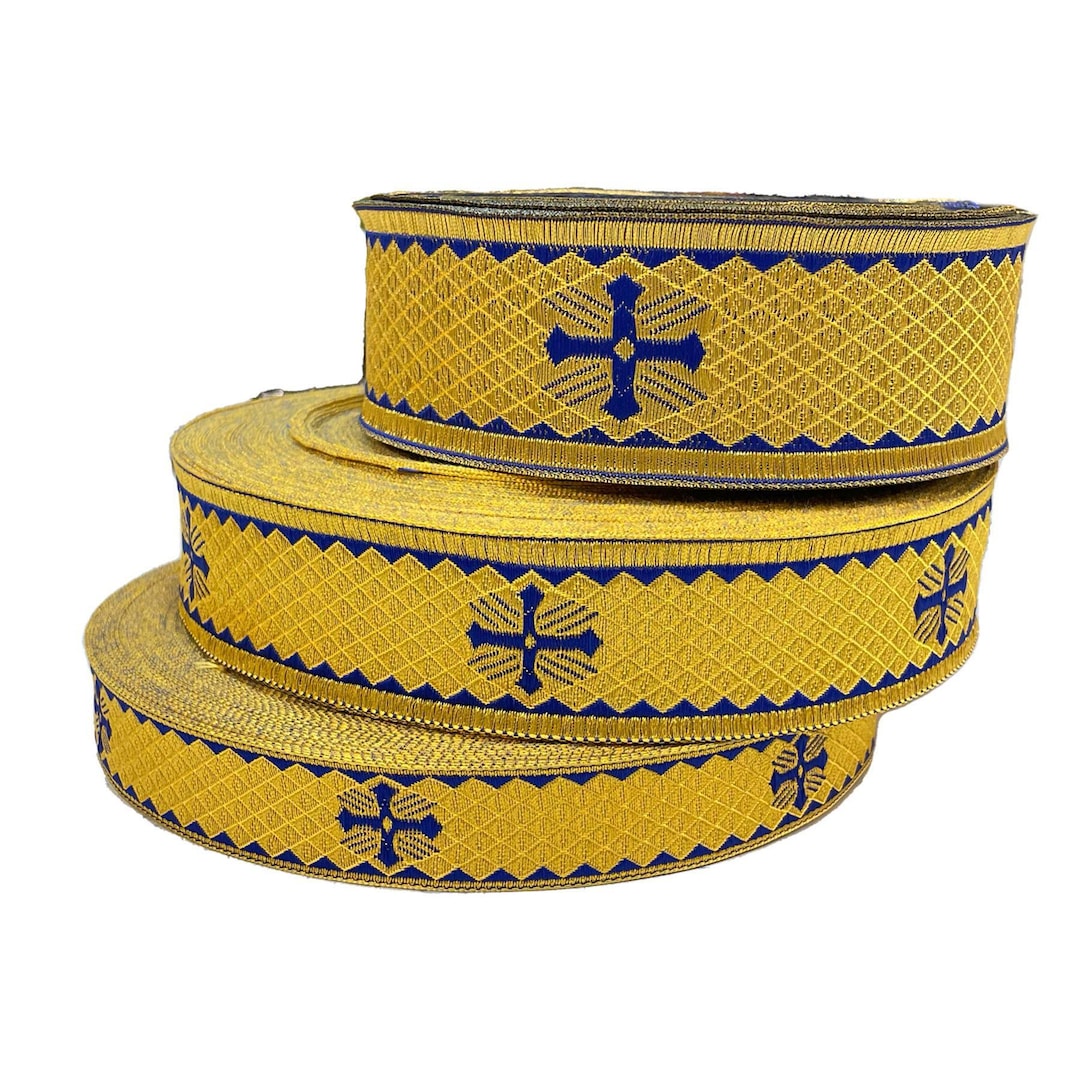 50 Meter Roll Red Gold Liturgical Braid, Vestment Ribbon, Liturgical ...