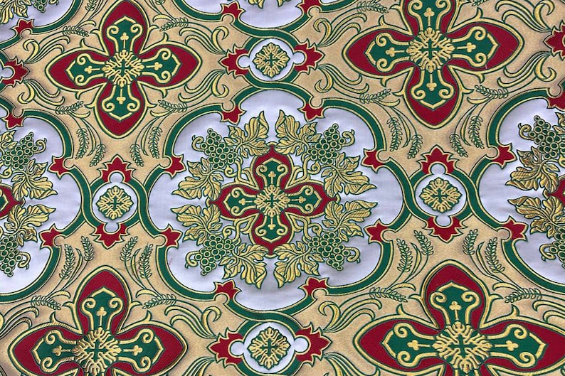Liturgical Premium Quality Fabric, Vestment Brocade,|grape| Orthodox ...