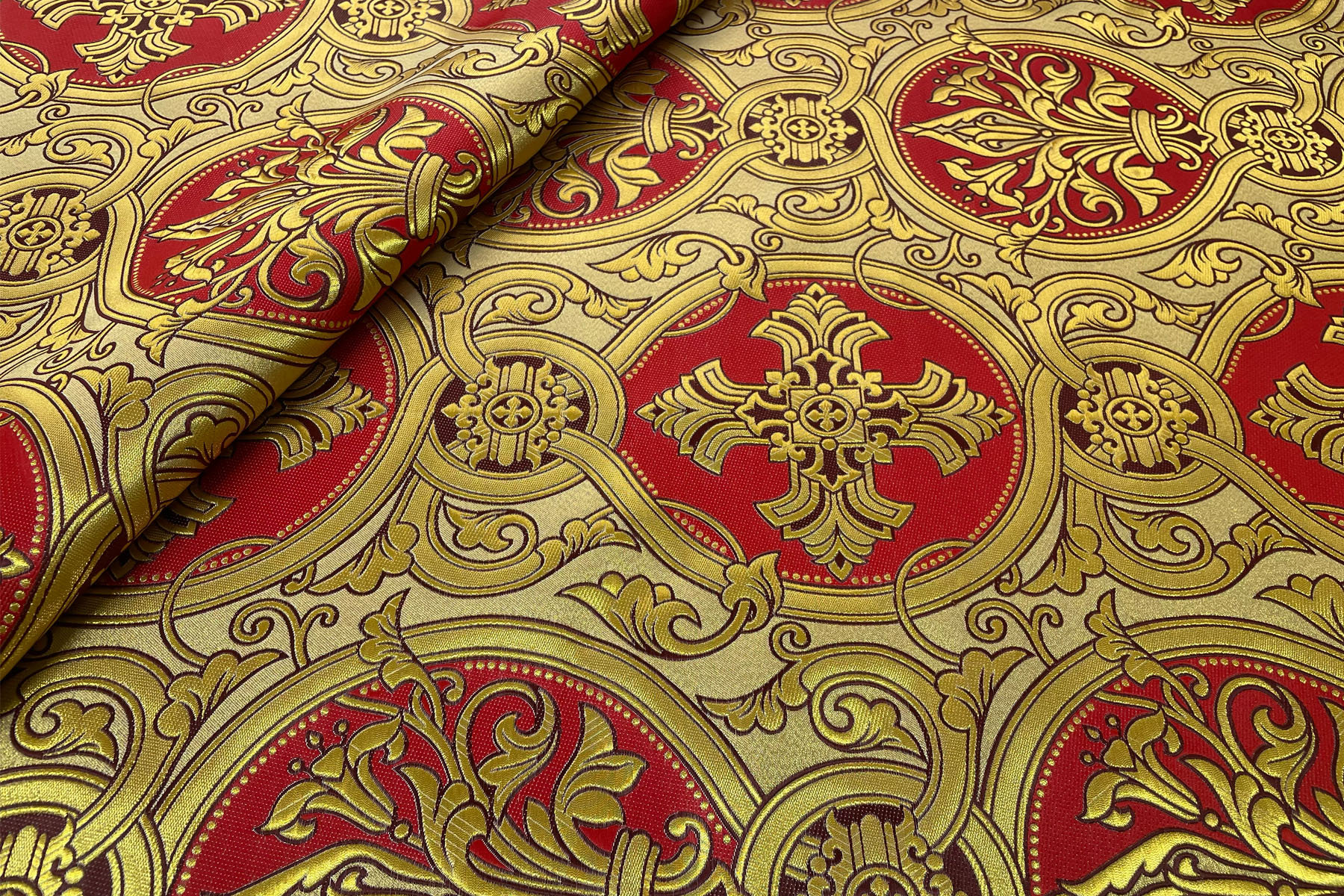 Metallic Liturgical Fabric, Orthodox Vestments,crown, Priest Brocade ...