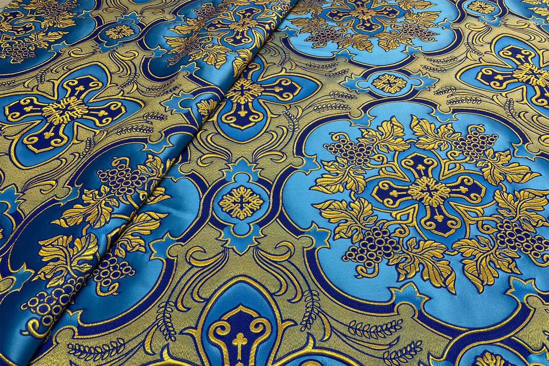 Liturgical Premium Quality Fabric, Vestment Brocade,|grape| Orthodox ...