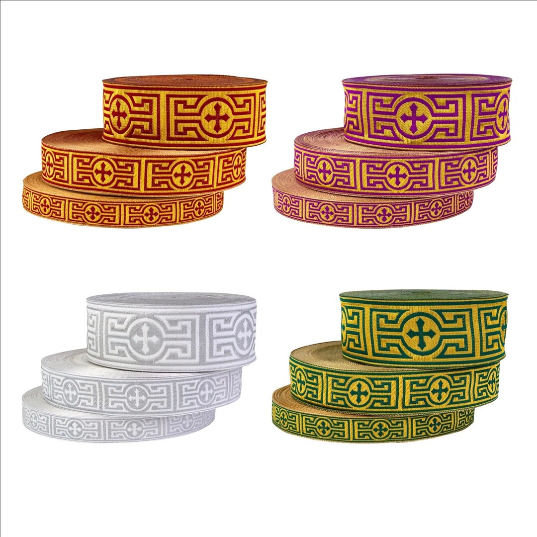 2,5 Cm, 4cm, 5 Cm Blue Liturgical Gallon, Liturgical Trim GREEK, Gold ...