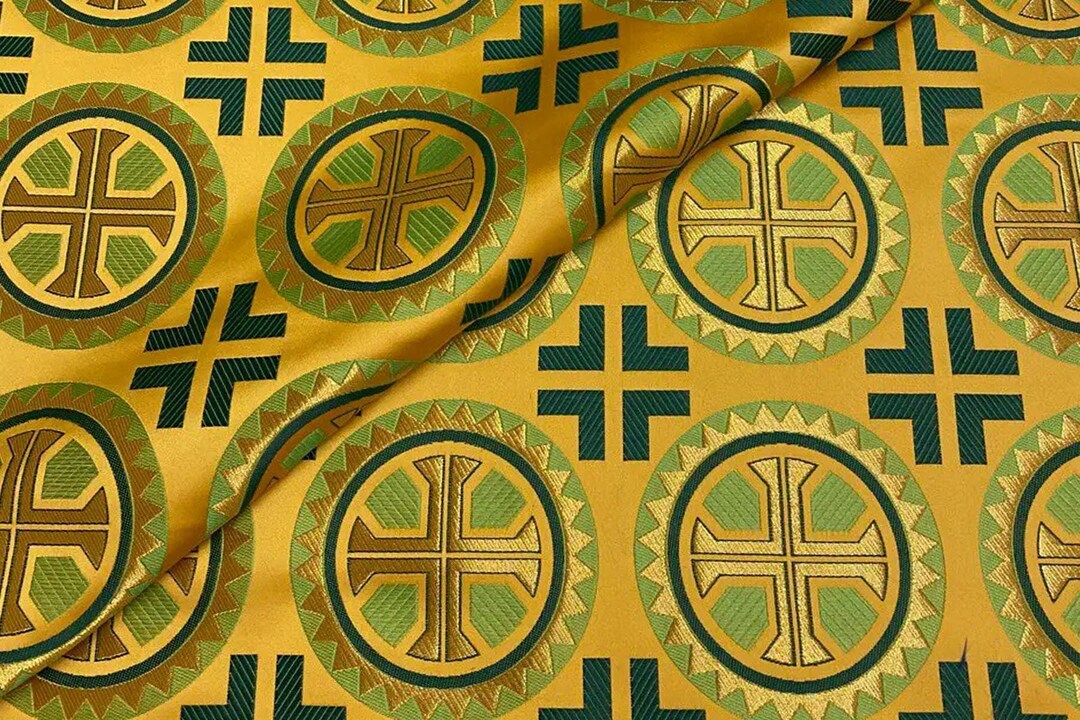 Metallic Green Liturgical Fabric, Orthodox Vestments,|the OMEN|, Priest ...