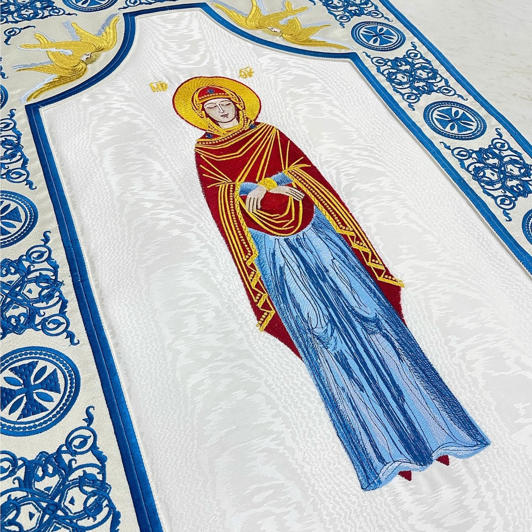 Fully-embroidered Epitaphios Cover,orthodox Shroud Mother of God. Relic ...