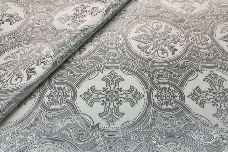 Metallic Liturgical Fabric, Orthodox Vestments,crown, Priest Brocade ...