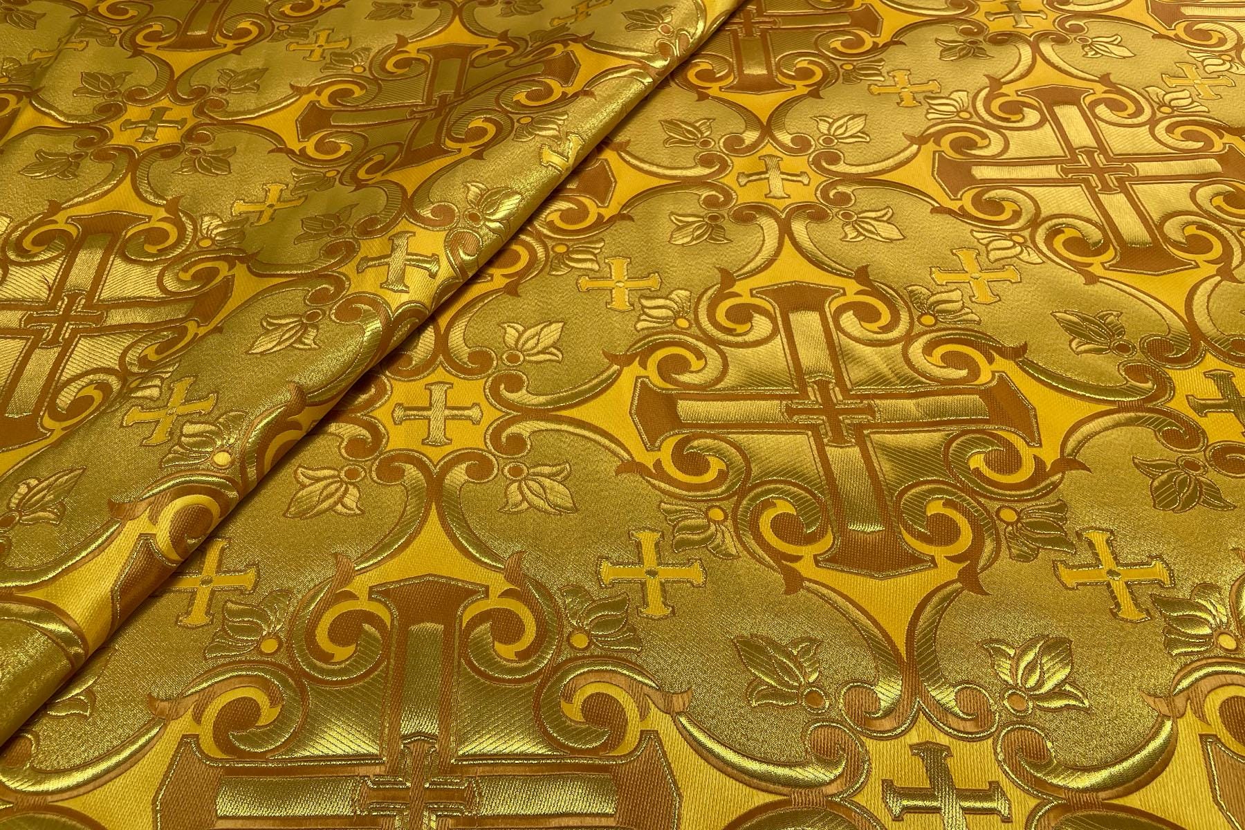 READY TO SHIP Gold Liturgical Fabric, Orthodox Vestments, Church Fabric ...