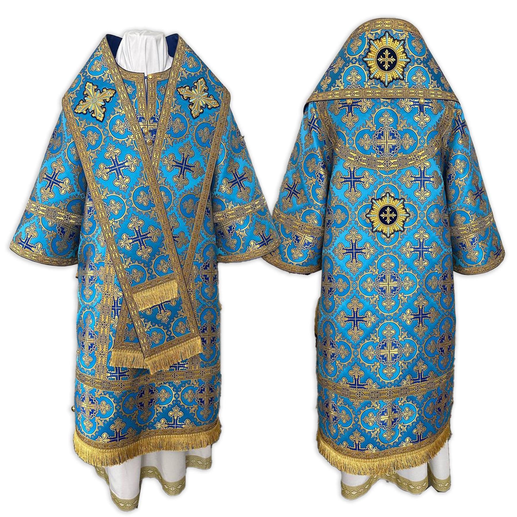 Blue Bishops Vestments. Premium Metallic Brocade. Bishop Set Vestment ...