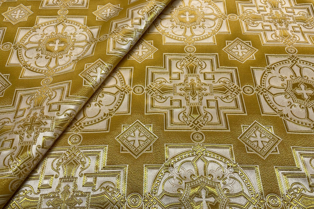 Metallic Gold Liturgical Fabric, Orthodox Vestments,|roman|, Christian ...