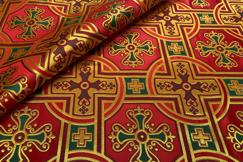 Premium Quality Church Fabric, Vestment Brocade,vladimirovsky Many ...