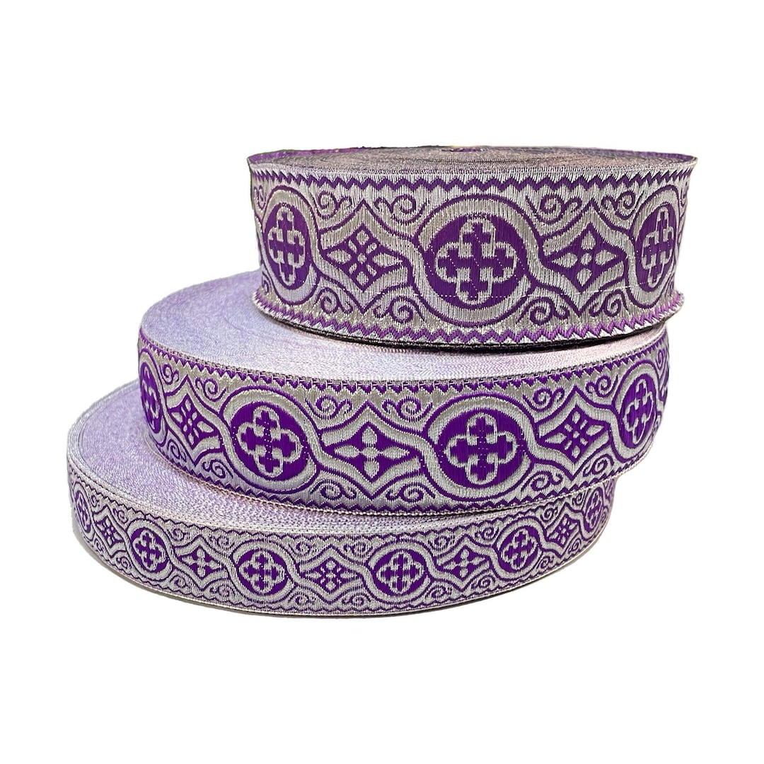 2,5cm, 4cm, 5cm Liturgical Trim for Vestments. Church Jacquard Ribbon ...