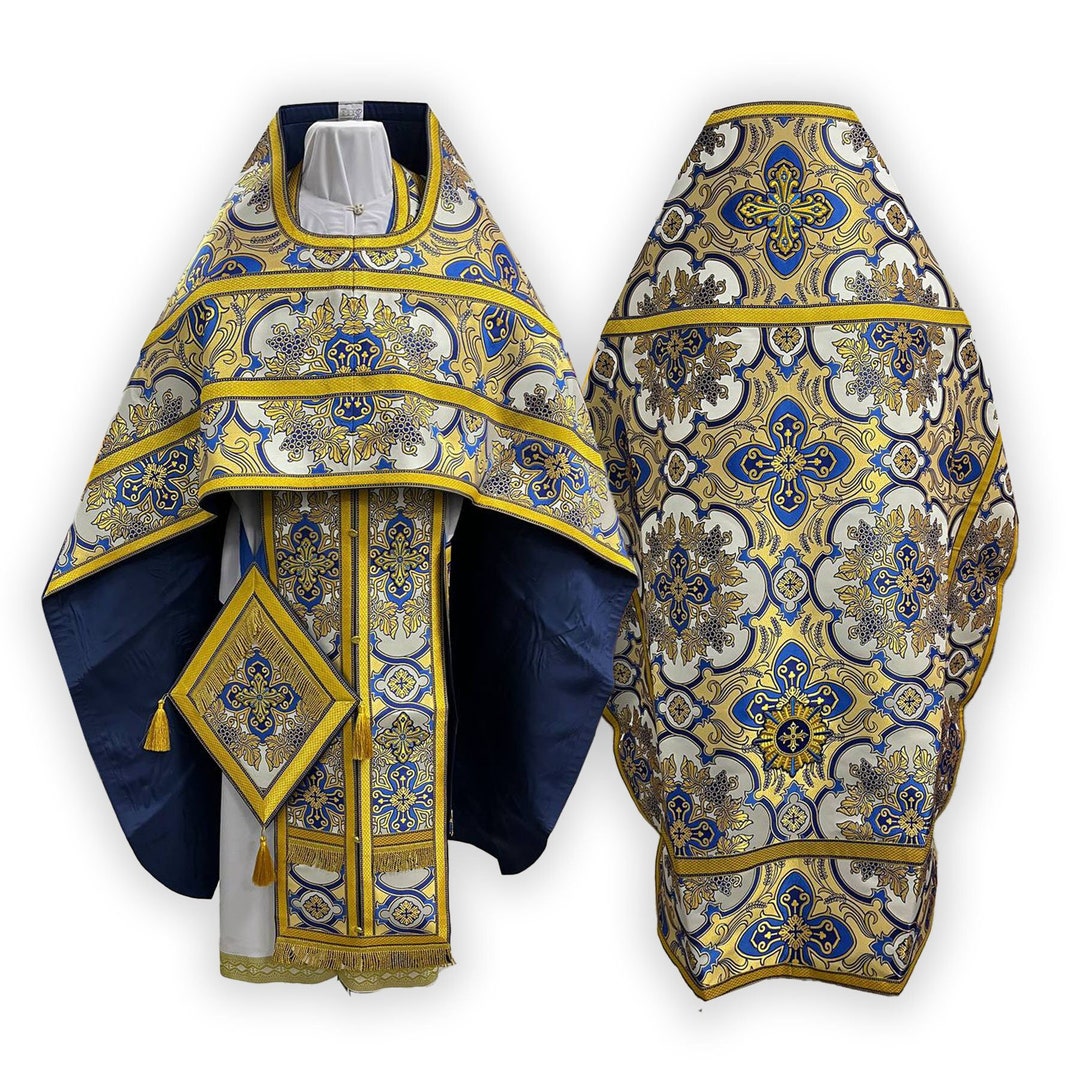 Priest's Vestments Made of Premium Metallic Brocade. Set Vestment ...