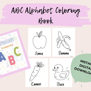 ABC ALPHABET Coloring Book, Pages, Letter Coloring, Printable Coloring ...