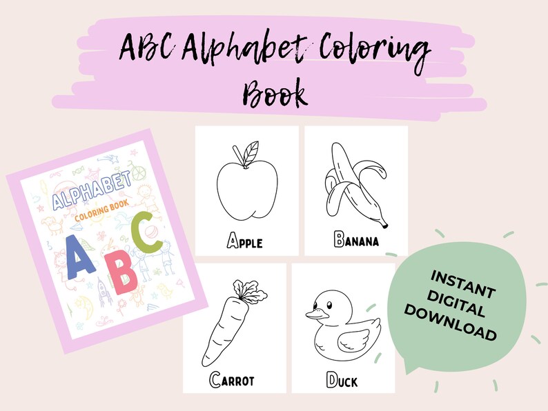 ABC ALPHABET Coloring Book, Pages, Letter Coloring, Printable Coloring ...