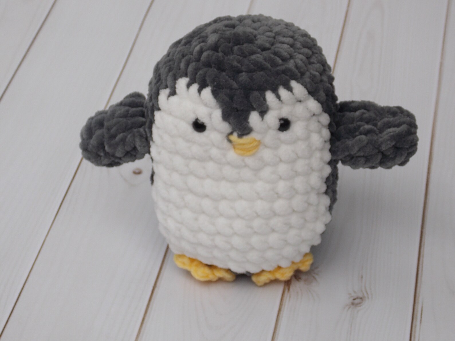 Plush Penguin, Crochet Amigurumi Plushie, Chunky Desk Pet, Chubby ...