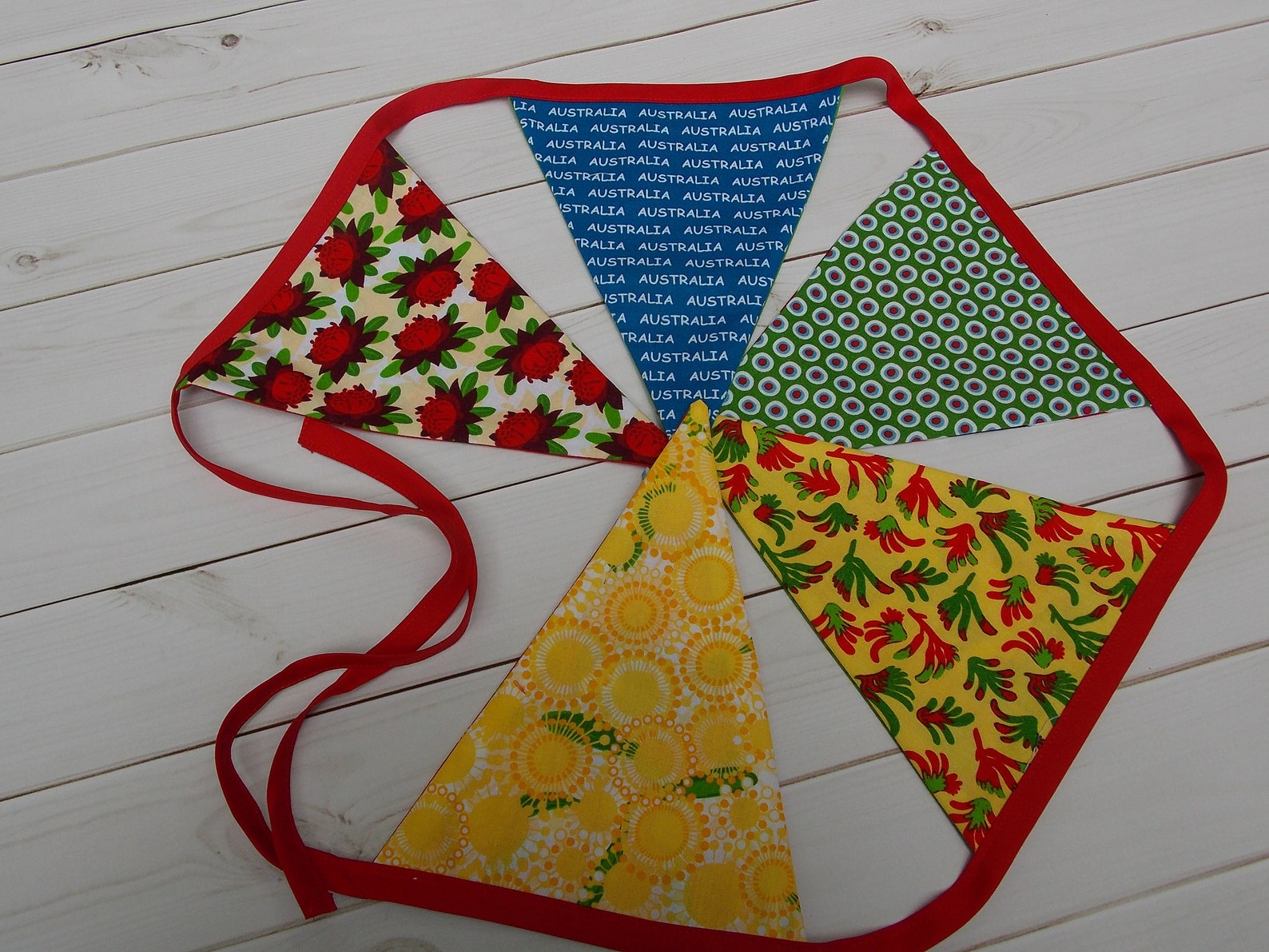 Australia Day Fabric Bunting Flags - Picnic Barbeque Decor - Koala ...