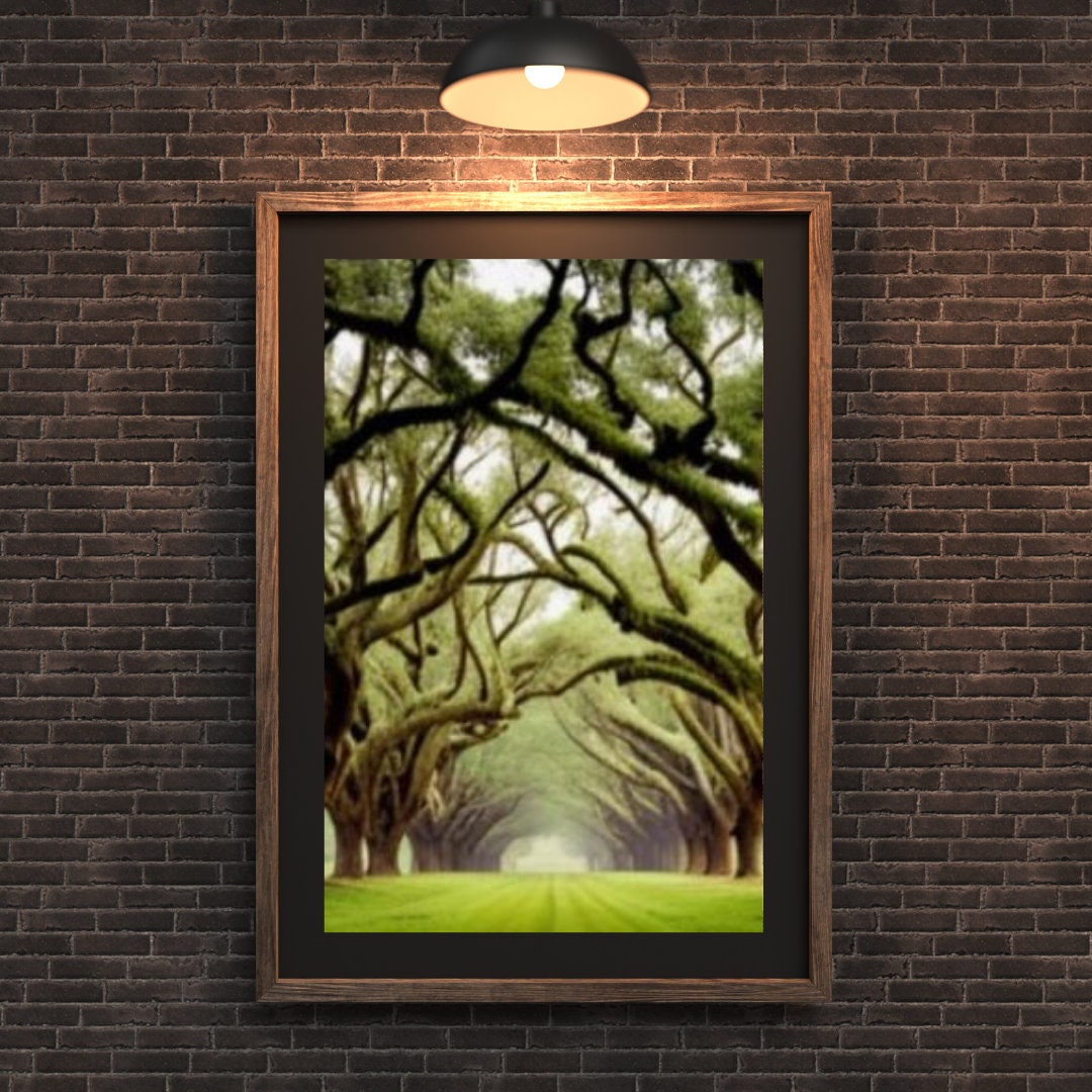Live Oaks Scenic Landscape Poster, Southern Style Wall Art, Print for ...