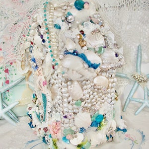 Mermaid Haven Seashell Seaside Ocean Birdhouse, Coastal Beach House ...