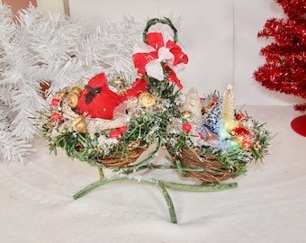 Vintage Holt Howard Christmas Angel and Fawn Pink Shabby Chic ...