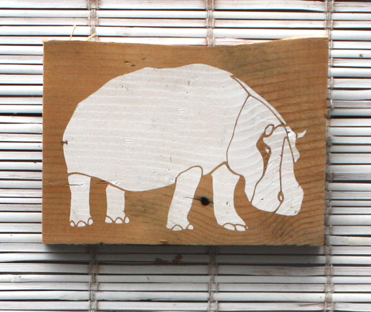 Hippo Wall Hanging on Reclaimed Barn Wood - Etsy