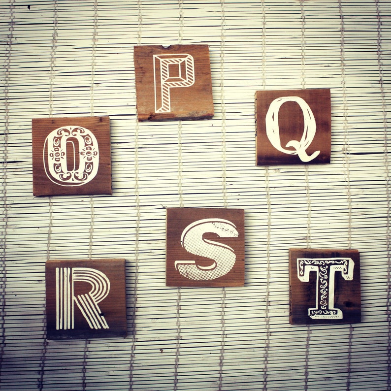 Alphabet Letters Wall Hanging on Reclaimed Barn Wood - Great for Baby ...